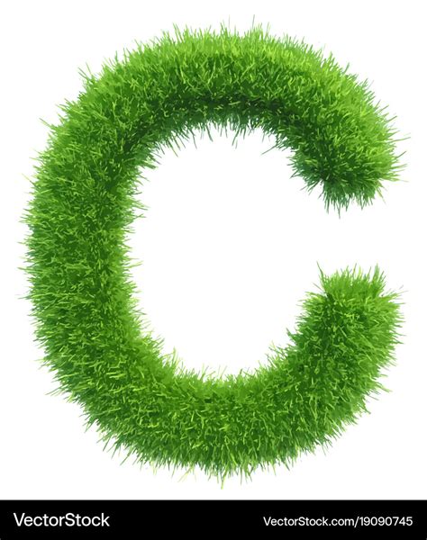 Capital Letter C From Grass On White Royalty Free Vector