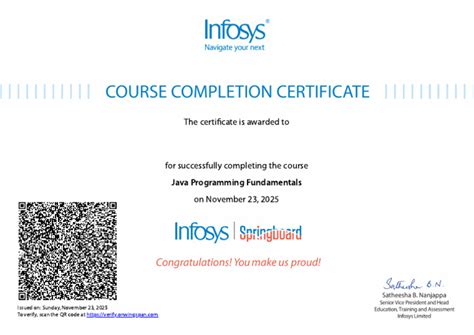 Java Programming Fundamentals Certificate Pdf