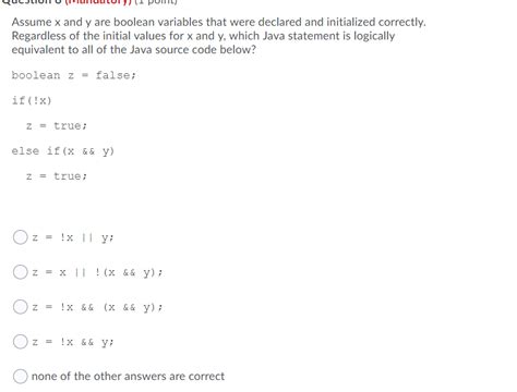 Solved Assume X And Y Are Boolean Variables That Were Chegg Com