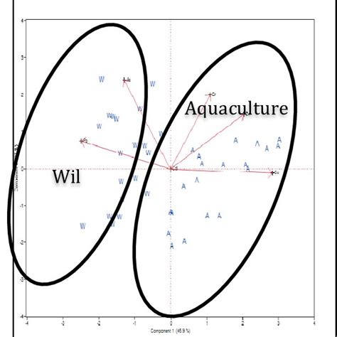 Pca Bi Plot For Liver Samples N 40the Letter A Denotes