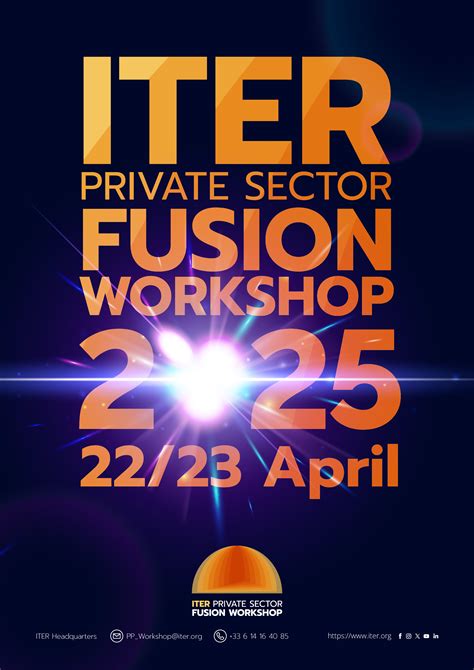 2nd Iter Public Private Fusion Workshop 22 23 April 2025 Overview · Iter Conference Tool