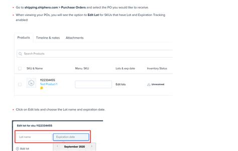 Assign Expiration Lot On Purchase Order Creation Graphql Api Shiphero Community