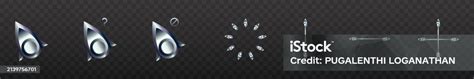 Metallic Silver Custom Gaming Mouse Cursor Icons Set For Game Ui Designs Stock Illustration