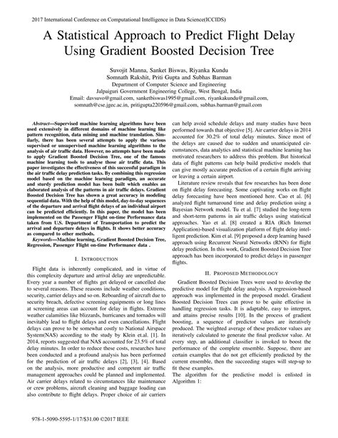 A Statistical Approach To Predict Flight Delay Pdf