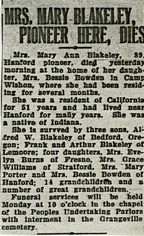 Mary Ann Thomas Blakeley 1843 1933 Find A Grave Memorial