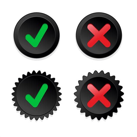 Green Check Mark Icon And Red Cross Mark Simple Dark Icons 13319291