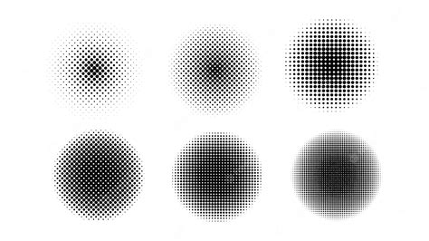 Premium Vector Halftone Circular Classic Background Set Of Six Vector