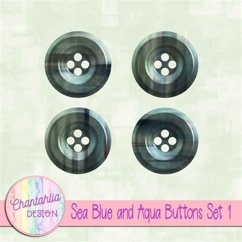 free sea blue and aqua buttons for digital scrapbooking
