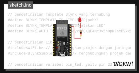 Menyalakan Led Wokwi Esp32 Stm32 Arduino Simulator