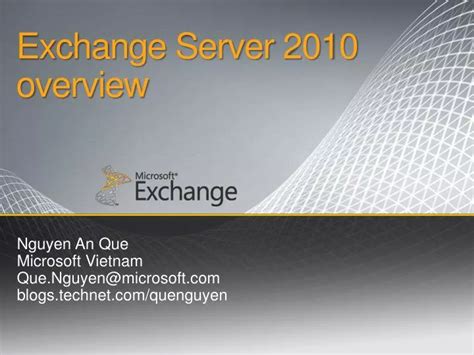 PPT Exchange Server 2010 O Verview PowerPoint Presentation Free Download ID 1644311