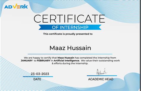 Successfully Completed My Internship In Artificial Intelligence From Adverk Technologies
