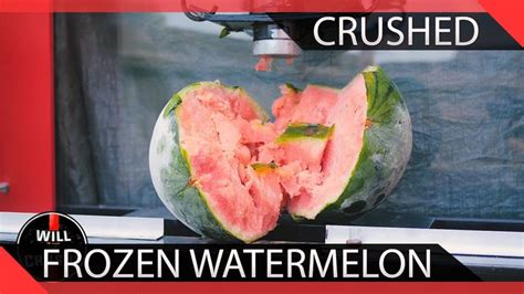 Crushing A Frozen Watermelon Will It Crush Hydraulic Press Frozen Watermelon Watermelon