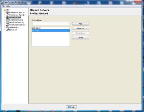 Solved Anyconnect Profile Editor Server List And Backup Servers
