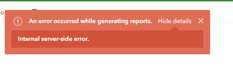 Internal Server Side Error Reports Esri Community