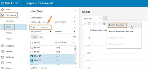 Unisphere For Powermax Pdf Chart Report Only Shows Data In Tabular