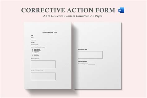 Corrective Action Form Template