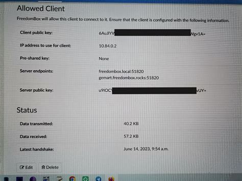 Solved Wireguard Client Connected But No Internet Access Pioneer Support Freedombox Forum