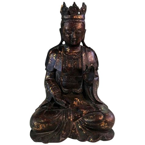 Bronze And Gilt Seated Shrine Temple Buddha Sculpture At 1stdibs