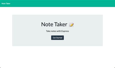 Github Calihuddlestonnote Taker Note Taker A Note App That Allows
