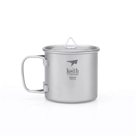 Keith铠斯折叠水杯便携户外杯子纯钛水杯可烧水野营钛杯单层杯虎窝淘