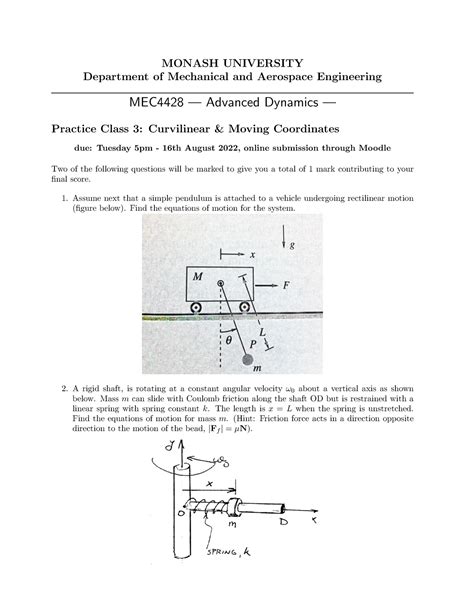 Tutorial 3 Prac Questions MEC4428 Monash Studocu