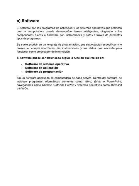 tipos de software pdf programación programa de computadora