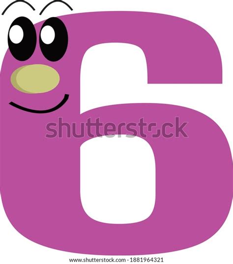 Cute Cartoon Vector Shape Number 6 Stock Vector Royalty Free 1881964321 Shutterstock