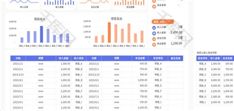 收入支出明细表excel模板千库网excelid：186172