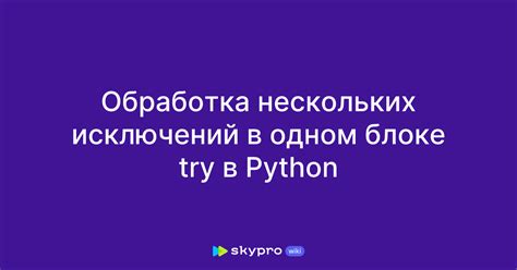 Обработка нескольких исключений в одном блоке Try в Python