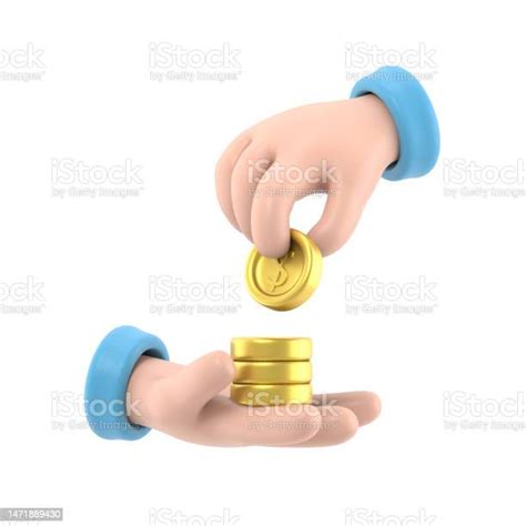 만화 제스처 아이콘 모형3d 아이콘 검은 손으로 동전을 준다 돈 개념 황금 동전 디자인 요소 흰색 배경에 3d 렌더링 3차원 형태에 대한 스톡 사진 및 기타 이미지 Istock