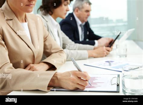 Female Business Lady Carrying Out The Business Data Analysis Stock Photo Alamy