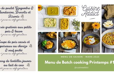 Tous Les Menus De Batch Cooking Pour L Ann E Cuisine Addict