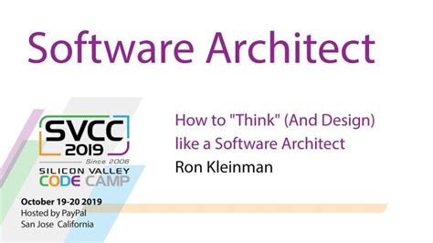 Donald Lutz On Linkedin How To Think And Design Like A Software Architect At Silicon Valley…