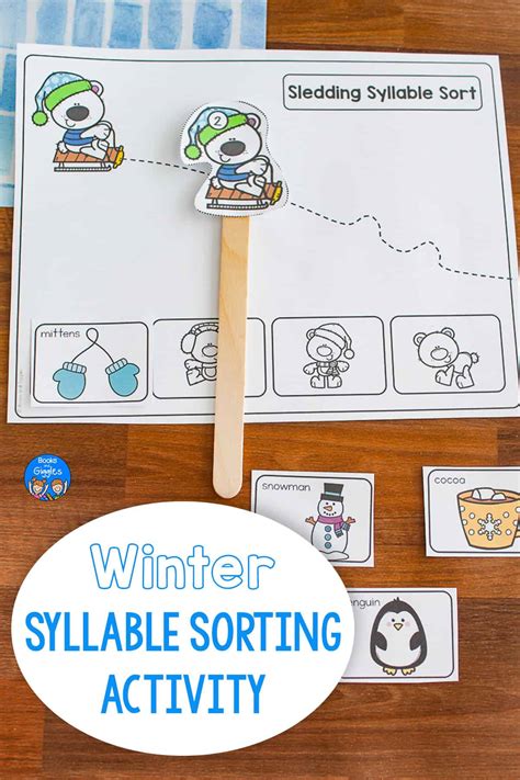 Winter Syllable Sorting Activity For Preschoolers