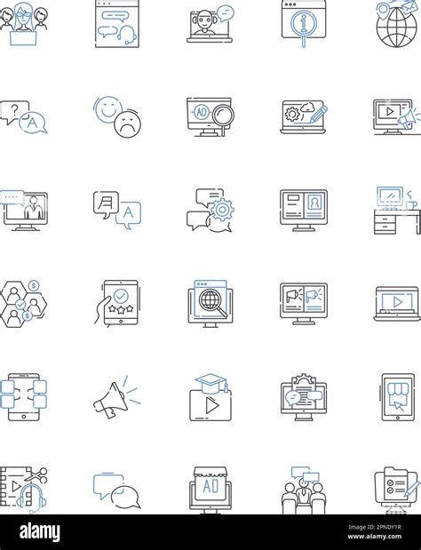 Internet Sharing Line Icons Collection Wi Fi Hotspot Tethering Router Modem Connection