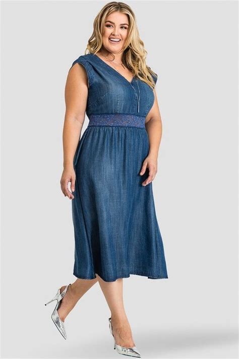 Plus Size Denim Maxi Dresses For Women The Untidy Closet Busana