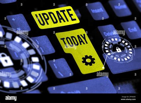 Writing Displaying Text Update Concept Meaning Up To Date Make