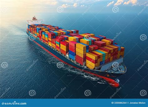 Optimizing Container Ship Logistics Efficient Cargo Loading For Impo Stock Illustration