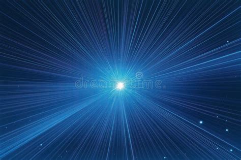 Radiant Blue Starburst Design Powerful Light Rays Radiate From Central Point Abstract Cosmic