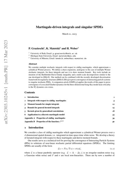 Pdf Martingale Driven Integrals And Singular Spdes