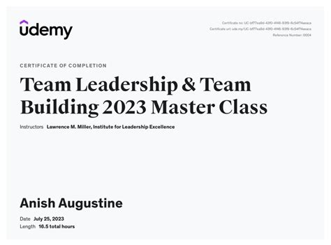 Anish Augustine On Linkedin Udemy Course Completion Certificate