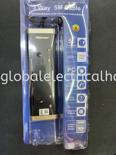 Megaman 3 Gang 5meter Trailing Socket Kuala Lumpur Kl Selangor Malaysia Store Supplier