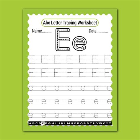 어린이를 위한 Abc 문자 추적 워크시트 프리미엄 벡터