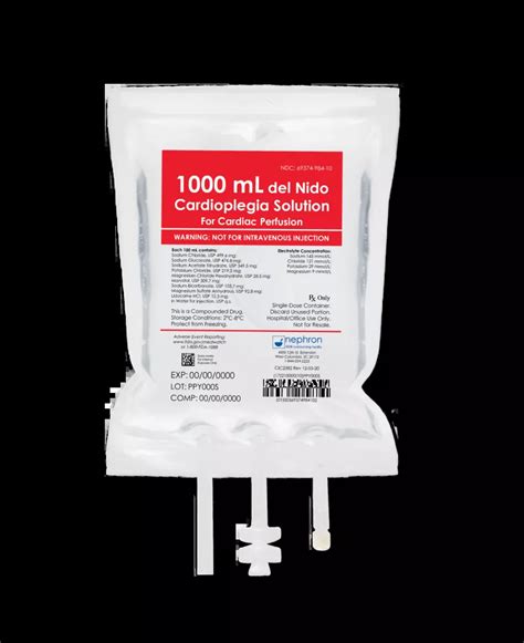 Del Nido Cardioplegia Solution 1000 Ml 1000 Ml Iv Bag Nephron