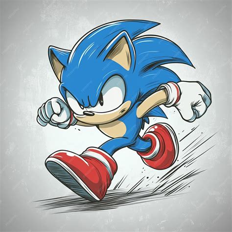Ilustración De Dibujos Animados De Sonic El Erizo Imagen Premium