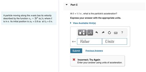 Solved A Particle Moving Along The X Axis Has Its Velocity Chegg