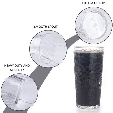 Yalin 24 Ounce Plastic Drinking Glasses Stackable Bpa Free
