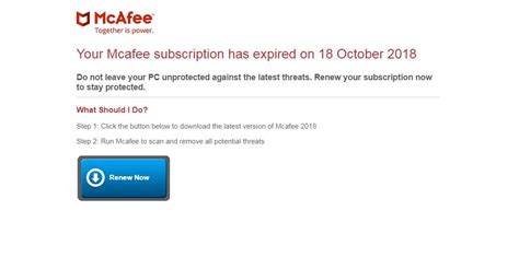 what is your mcafee subscription has expired scam wipersoft antispyware