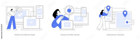 Multi Platform Framework Abstract Concept Vector Illustrations Stock