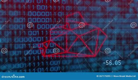 Composition Of Binary Coding And Shapes On Black Background Stock Illustration Illustration Of
